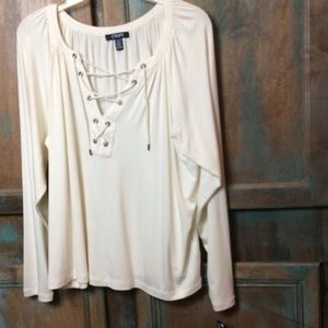 Chaps | Tops | Chaps Ralph Lauren Petites Lace Up Blouse Nwt Pxl | Poshmark