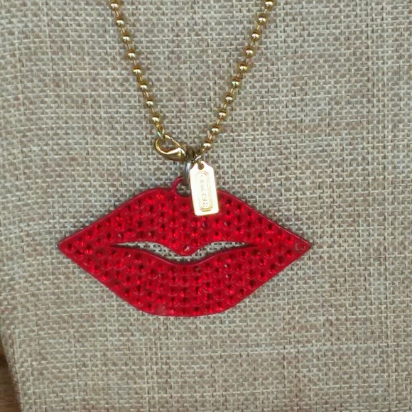 Coach | Jewelry | Authentic Coach Red Lips Necklace | Poshmark