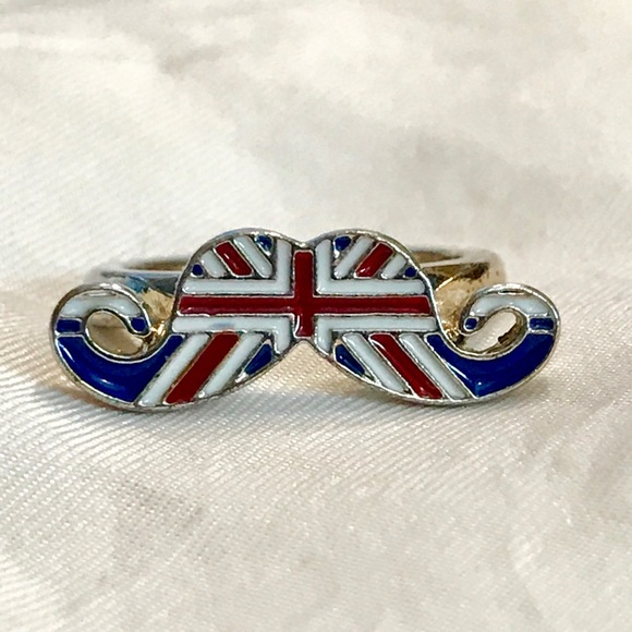 Vintage | Jewelry | Salevintage British Flag Mustache Ring | Poshmark