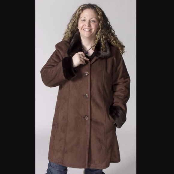 Gallery | Jackets & Coats | Chocolate Faux Shearling Coat With ...