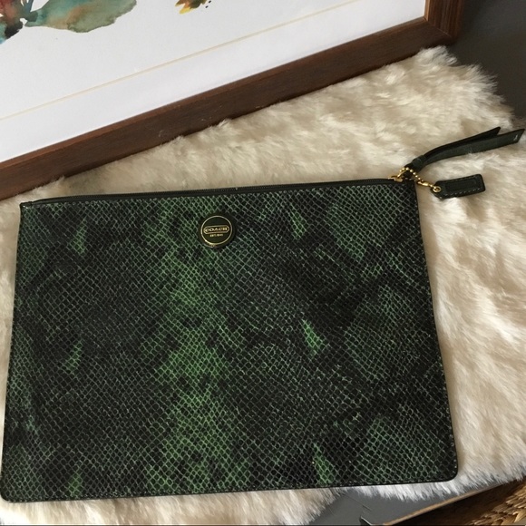 Coach | Accessories | Coach Snakeskin Embossed Large Tech Pouch | Poshmark