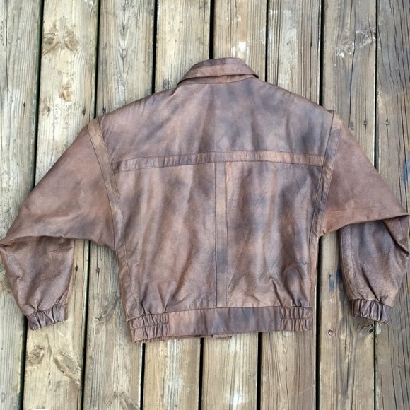midway | Jackets & Coats | Vintage Genuine Leather Brown Pilot Jacket ...