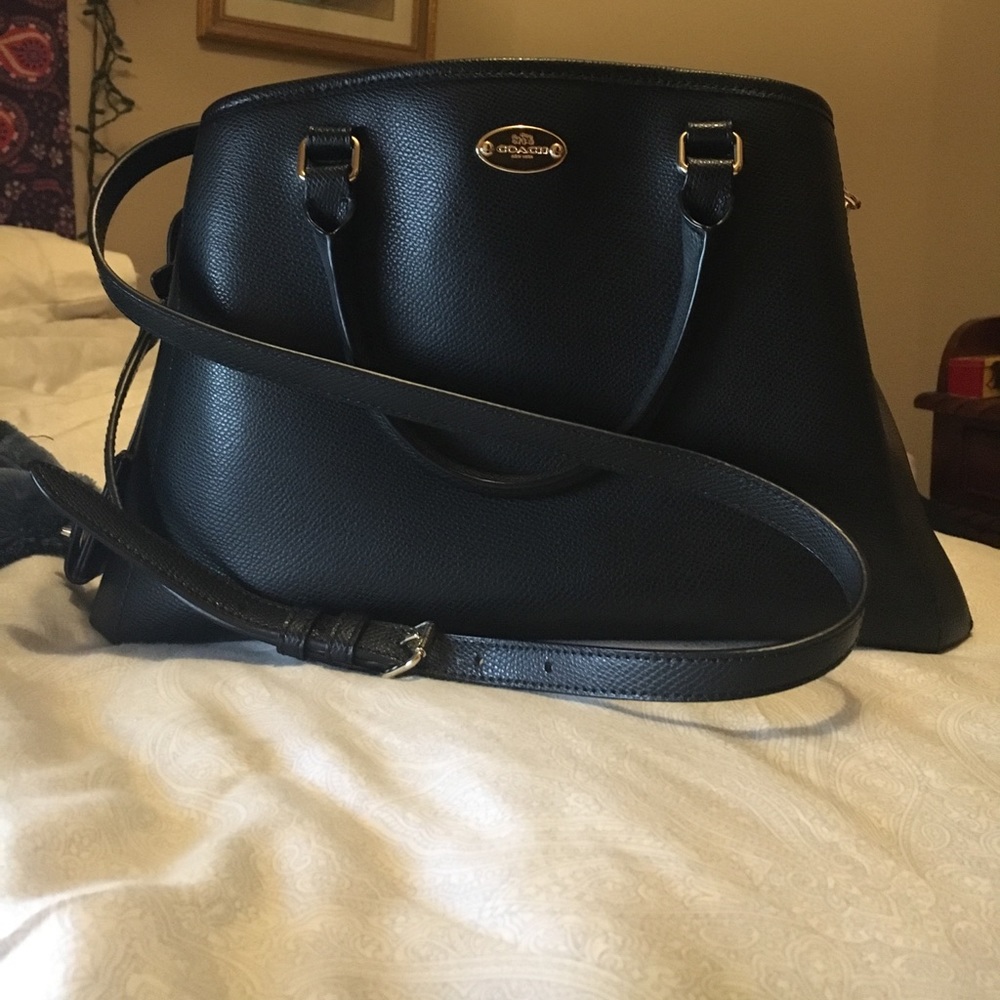 Coach Black Pebble Leather Margot Carryall - Gem