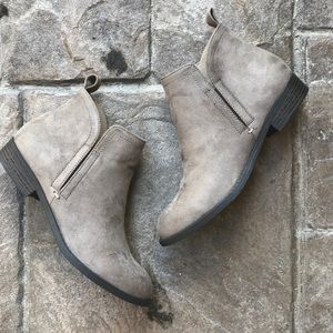 Boutique | Shoes | Distressed Tan Western Stitched Bootie | Poshmark