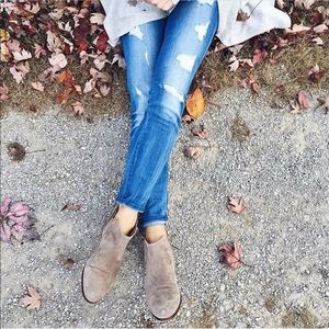 Boutique | Shoes | Distressed Tan Western Stitched Bootie | Poshmark