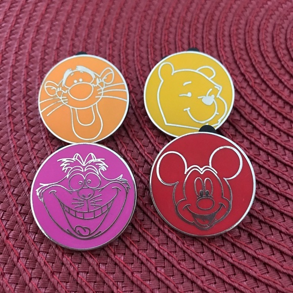 Disney | Other | Disney Circle Face Pins | Poshmark