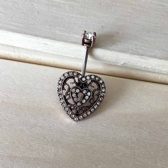 Jewelry | Antique Heart Lock Belly Button Ring | Poshmark