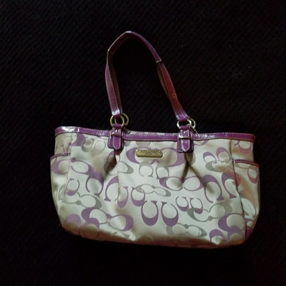 Coach | Bags | Purple Classic C Print Coach Purse | Poshmark