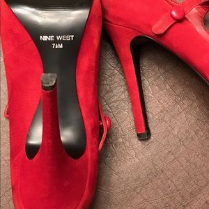 Nordstrom | Shoes | Nine West Red Sued High Heels | Poshmark