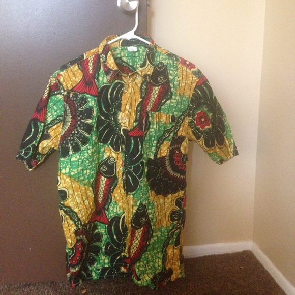 Tops | Authentic African Print Button Don Shirt | Poshmark