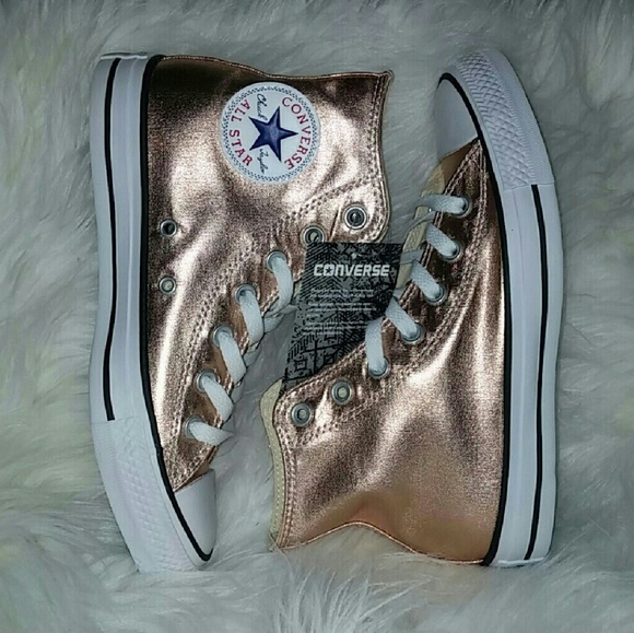 Converse | Shoes | Hp Nwt Converse Chuck Taylor Metallic Rose Gold ...