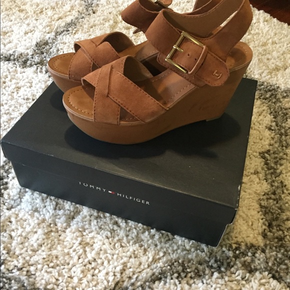 Tommy Hilfiger | Shoes | Tommy Hilfiger Suede Platform Sandals | Poshmark