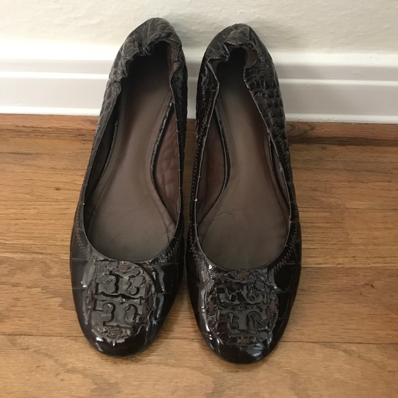 Tory Burch | Shoes | Tory Burch Reva Flat Crocodile Embossed Leather ...