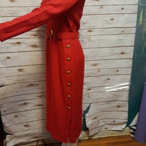 Vintage | Dresses | Vintage Red Military Inspired Dress | Poshmark