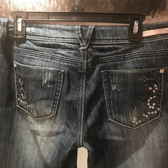 Almost Famous | Jeans | Distressed Jeans With Diamonds | Poshmark