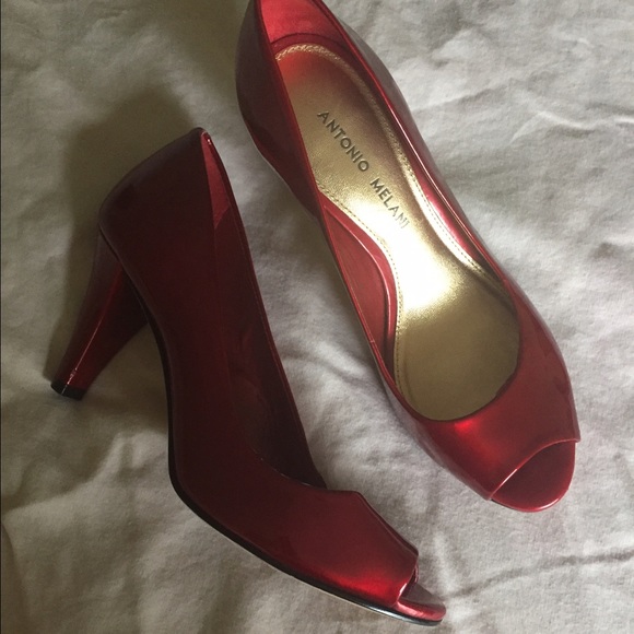 ANTONIO MELANI | Shoes | Antonio Melani Red Open Toed Heels | Poshmark