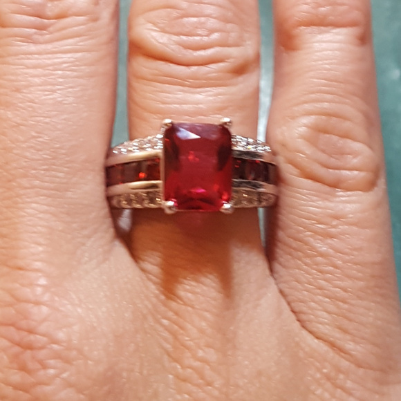 Jewelry | Nwot Ruby Spinel Garnet White Sapphire | Poshmark