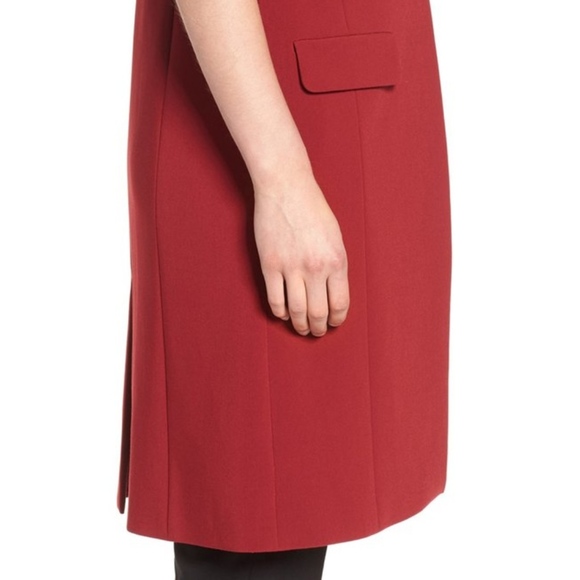 Halogen | Jackets & Coats | Stylish Red Syrah Onebutton Long Vest ...