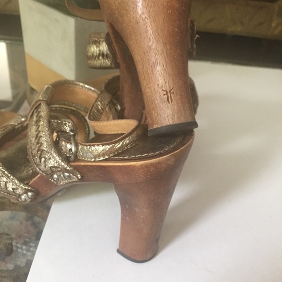 Frye | Shoes | Frye Leather Wooden Platform Sandals Sz | Poshmark