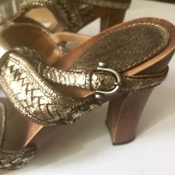 Frye | Shoes | Frye Leather Wooden Platform Sandals Sz | Poshmark