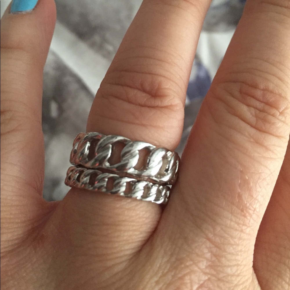 2 Stacked Matching Lia Sophia Rings - Gem