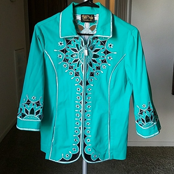 Anthropologie | Jackets & Coats | Funky Embroidered Jacket Unique ...