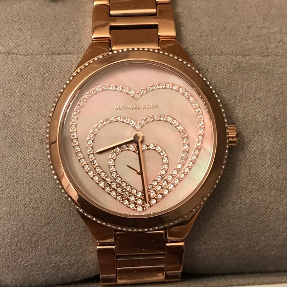 Michael Kors | Accessories | New Addition Rose Gold Heart Diamond Mk ...