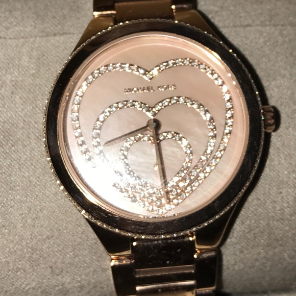 Michael Kors | Accessories | New Addition Rose Gold Heart Diamond Mk ...