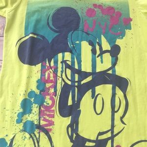 Disney | Tops | Mickey Mouse Nyc Bright Paint Splatter Tshirt Xl | Poshmark