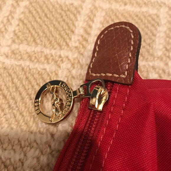 Longchamp | Bags | Red Small Longchamp Le Pliage Long Handle Bag | Poshmark