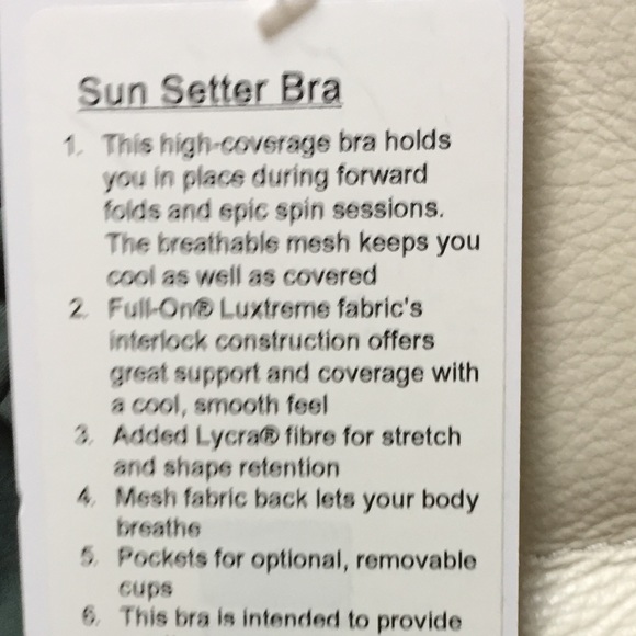 lululemon athletica | Tops | Nwt Dark Forest Lululemon Sun Setter Bra ...