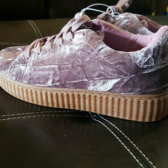 Celebrity Pink | Shoes | Pink Crushed Velvet Creepers Sneakers Shoes 6 ...