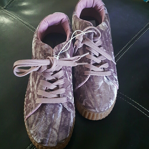 Celebrity Pink | Shoes | Pink Crushed Velvet Creepers Sneakers Shoes 6 ...