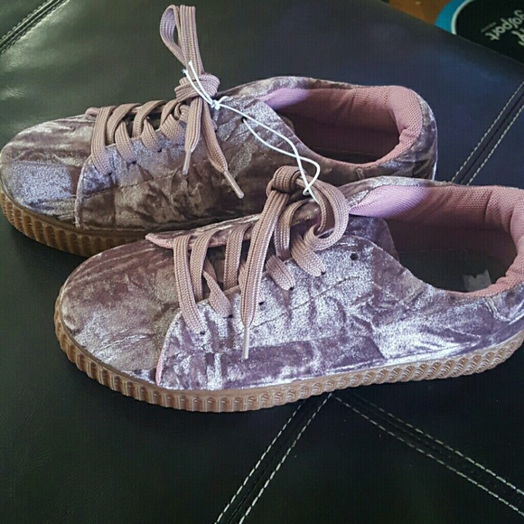 Celebrity Pink | Shoes | Pink Crushed Velvet Creepers Sneakers Shoes 6 ...