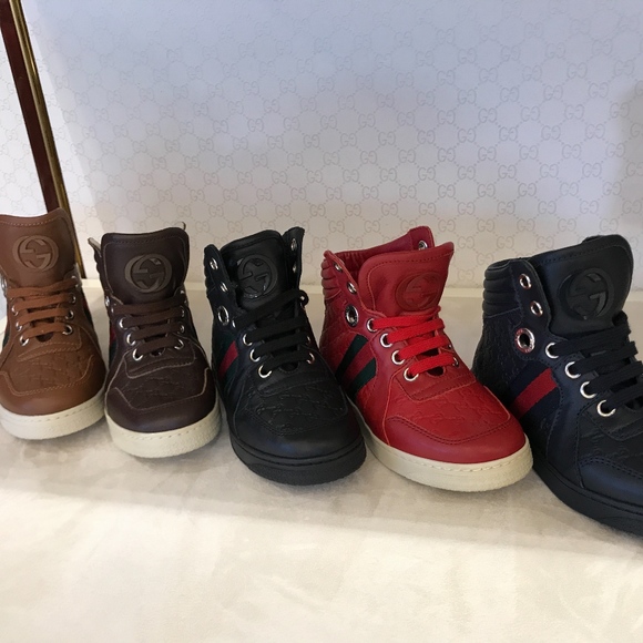 Gucci Kids | Shoes | Gucci Kids Shoes Microguccissima Leather Hightop ...