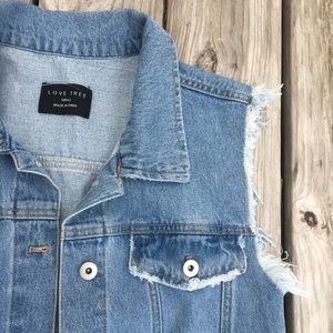 Love Tree | Jackets & Coats | Love Tree Denim Vest Cut Off Jacket Vest ...