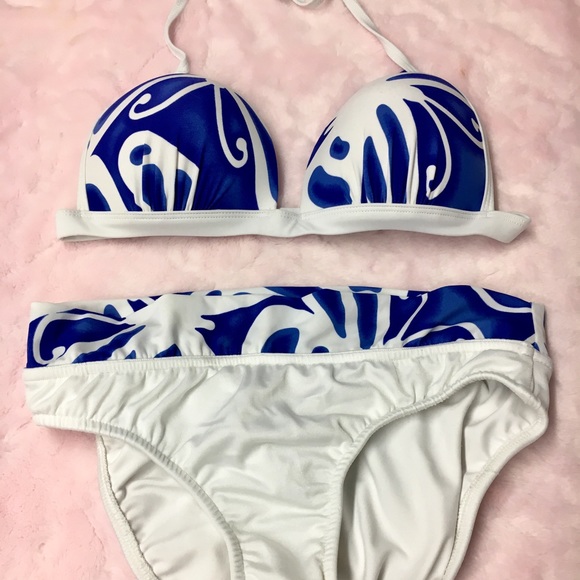 VENUS | Swim | Venus Beautiful White And Blue Bikini Set | Poshmark