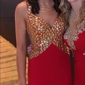 Dresses | Red And Gold Prom Dress | Poshmark
