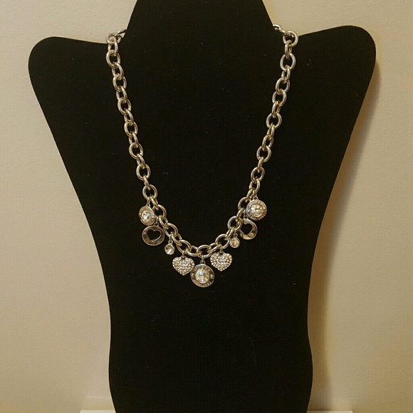 Guess | Jewelry | Guess Silver Chain Link Charm Necklace | Poshmark
