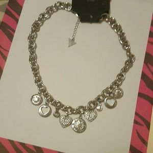 Guess | Jewelry | Guess Silver Chain Link Charm Necklace | Poshmark