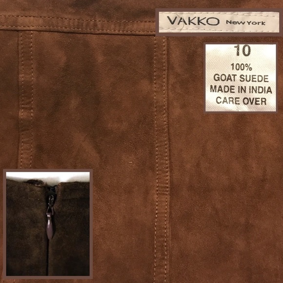 Vakko | Skirts | Vakko Classic Choco Brown Goat Suede Pencil Skirt | Poshmark