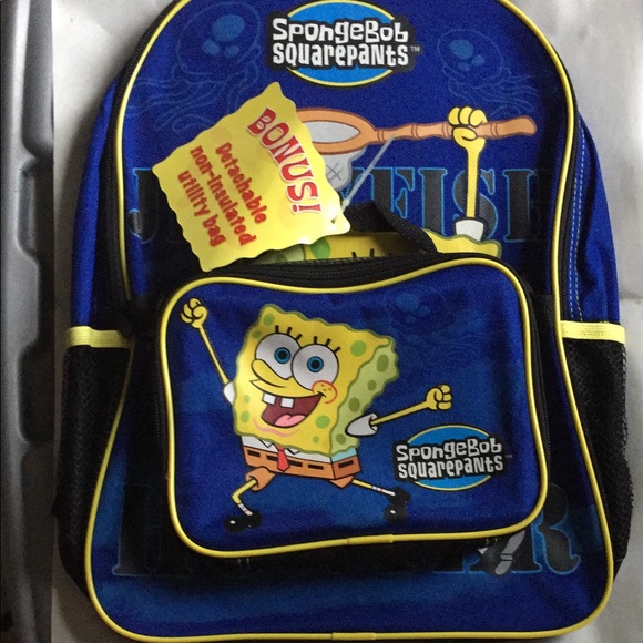 Bags | Spongebob 18 Backpack With Lunch Box | Poshmark