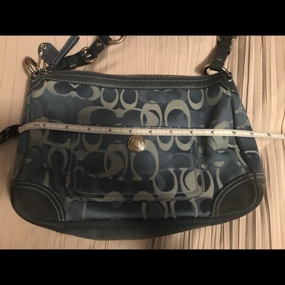 Coach | Bags | Coach Blue Signature Shoulder Bag | Poshmark