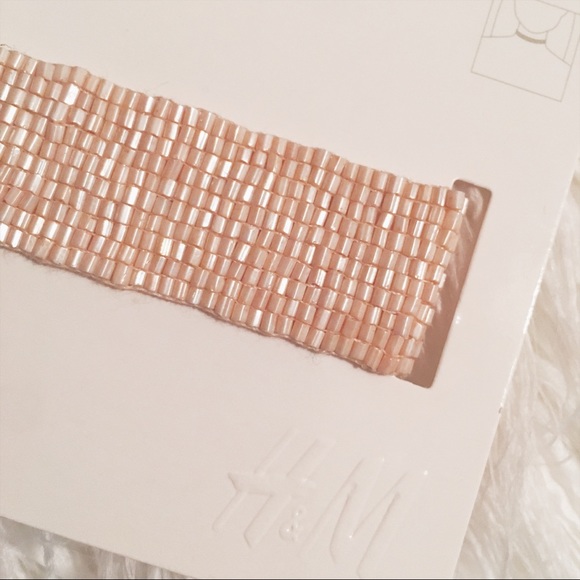 H&M | Jewelry | New Set Of Hm Blush Pink Shell Velvet Chokers | Poshmark