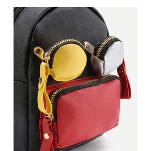 Bags | Contrast Pocket Backpack | Poshmark