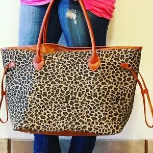 Pink Peplum Boutique | Bags | Lastlarge Leopard Print Tote Bag | Poshmark