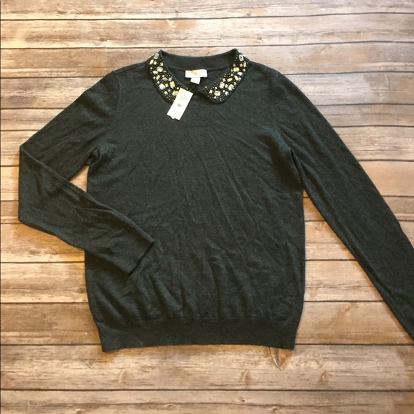 LOFT | Tops | Loft Beaded Collar Sweater | Poshmark