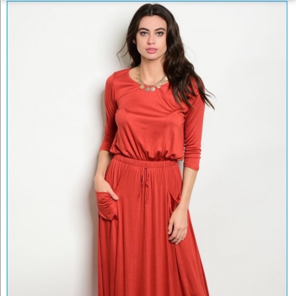 Dresses | Rust Maxi Dress | Poshmark