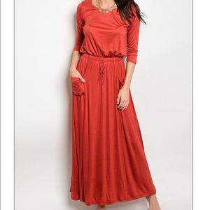 Dresses | Rust Maxi Dress | Poshmark