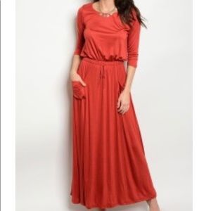 Dresses | Rust Maxi Dress | Poshmark